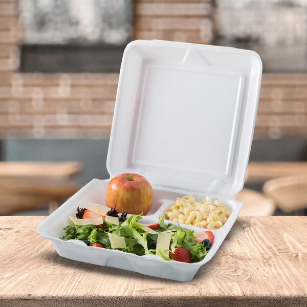 Dart Foam Take Out Container with Hinged Lid - 200/Case | Nantuk